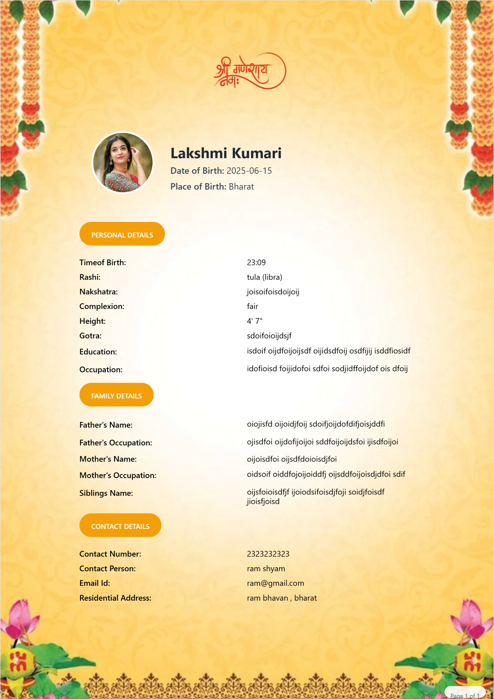 Free Biodata Maker