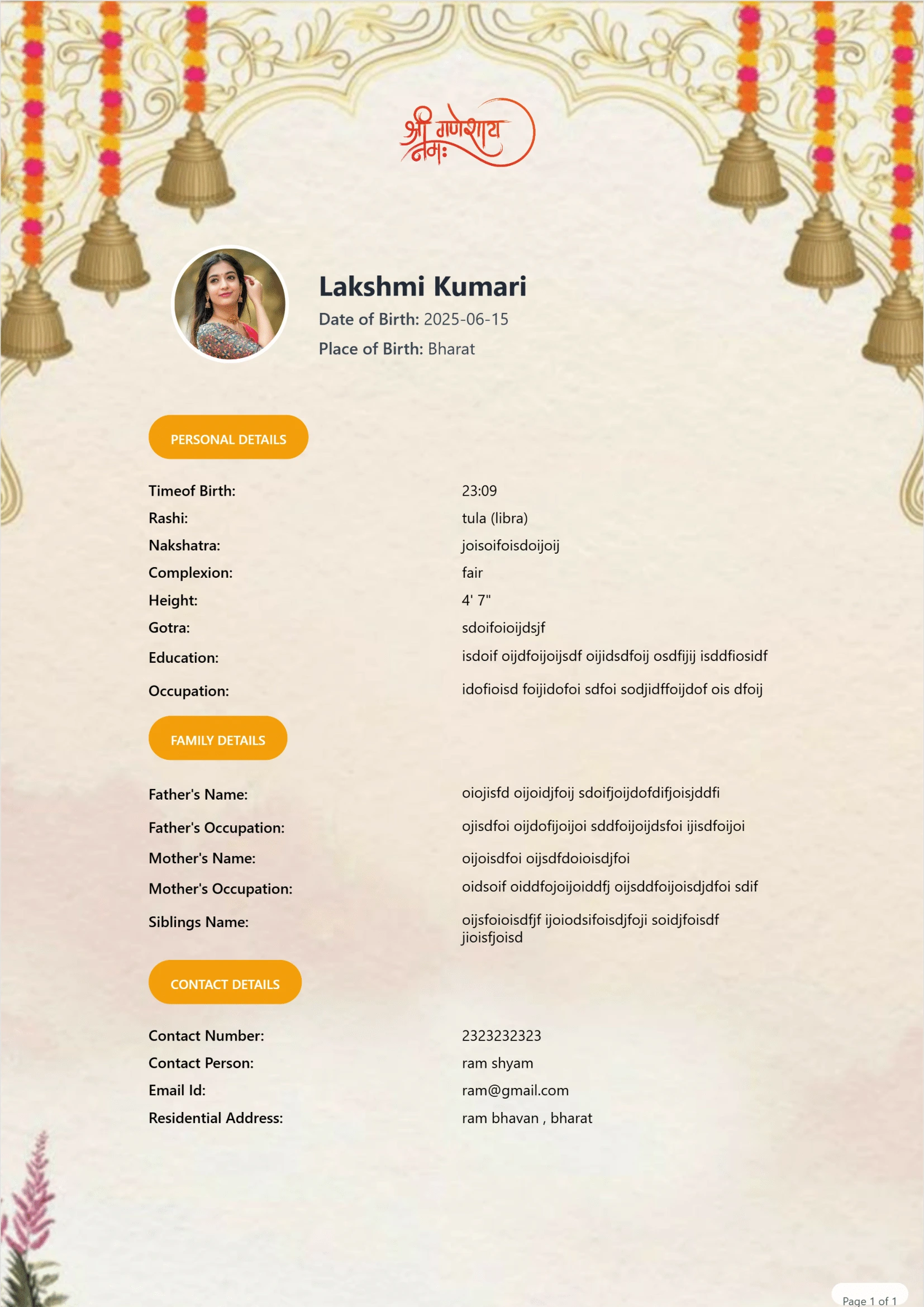 Free Biodata Maker